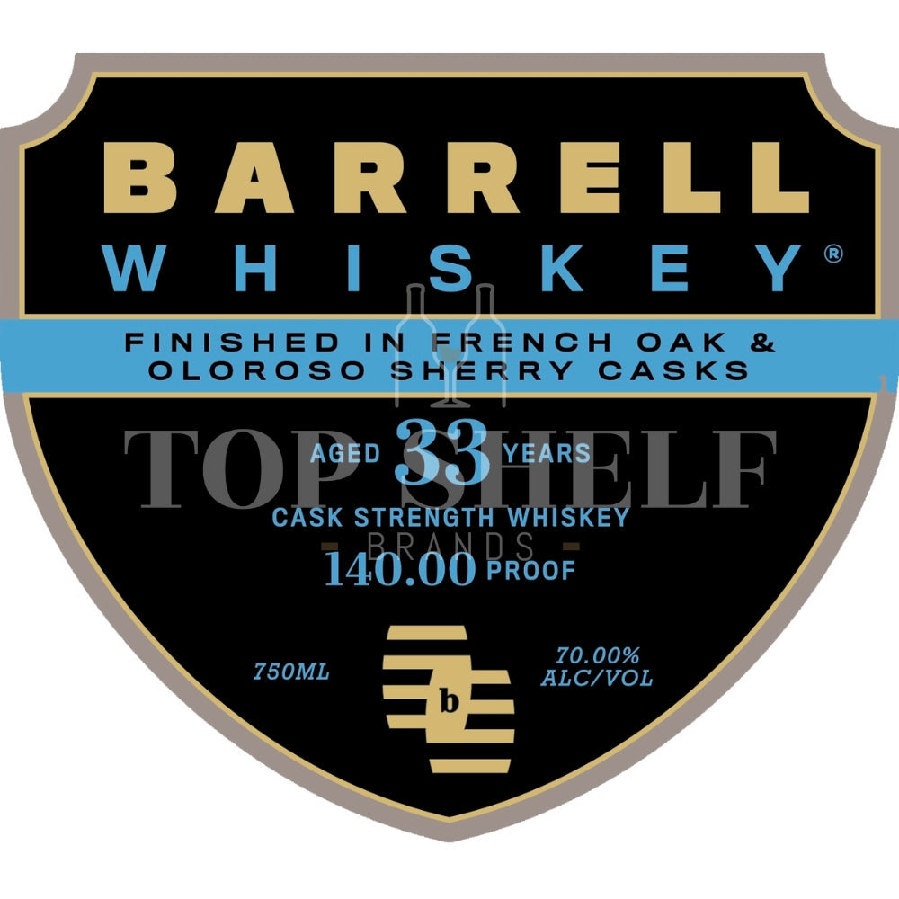 Barrell Whiskey 33 Year Old Cask Strength – Mission Trails Wine & Spirits