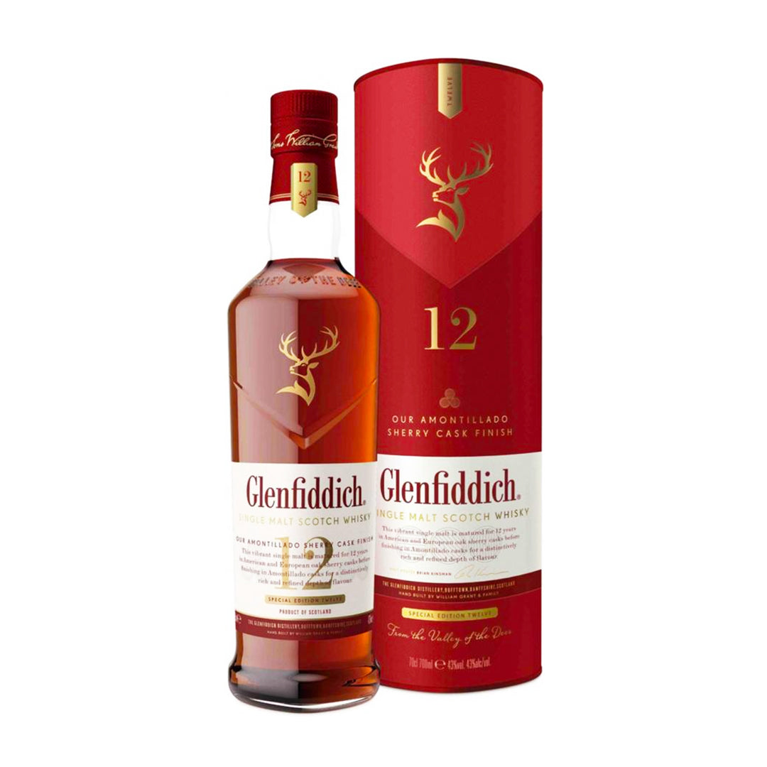 Glenfiddich 12 Year Old Sherry Cask Single Malt Scotch Whiskey ...